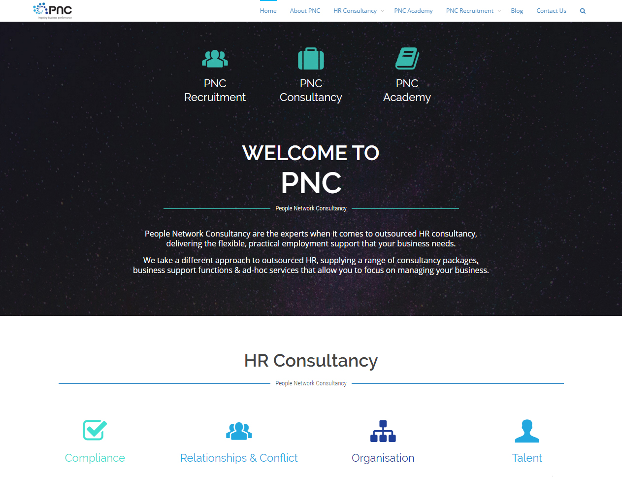 PNC (People Network Consultancy) New Website Designed by Silvertoad
